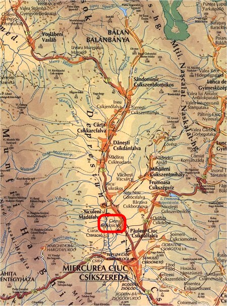 Csíkcsicsó turisztikai térképe - szállás