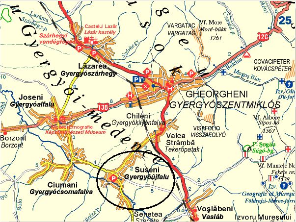 Harta turistica Suseni cazare